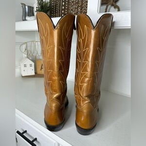 ACME | Shoes | Acme Vintage Tall Cowboy Boots Mens 15d Tan Leather ...